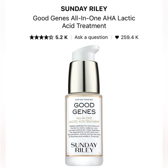 Sunday Riley | Skincare | Sunday Riley Good Genes All In One Lactic Acid Treatment | Poshmark